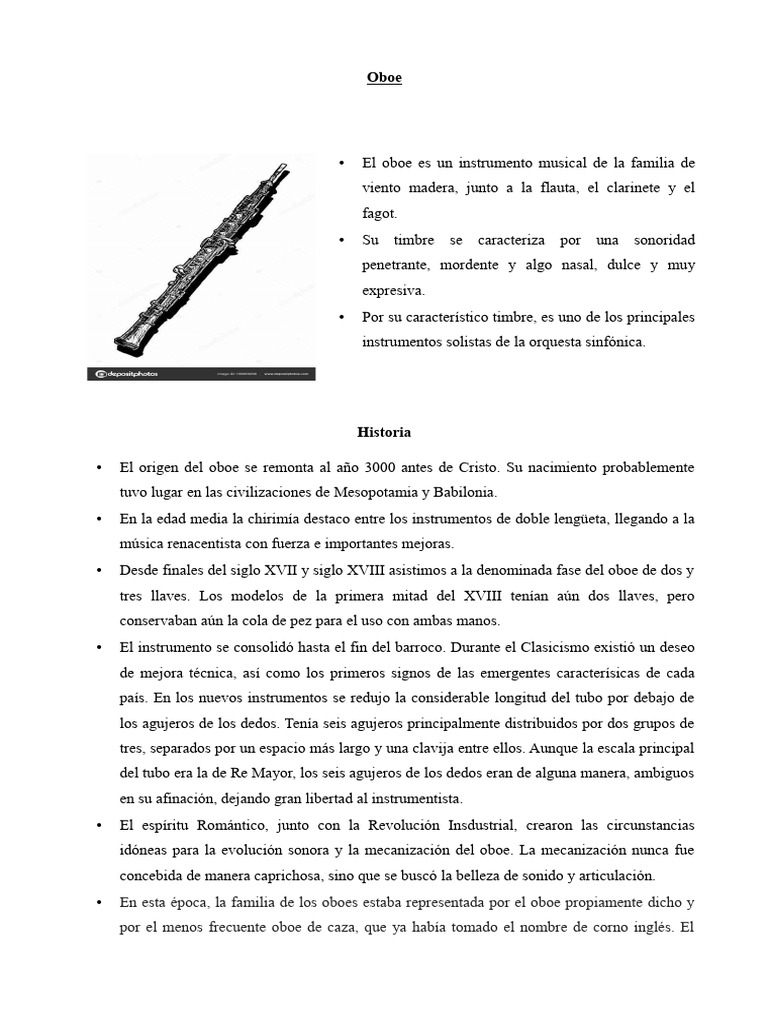 Oboe | PDF | Oboe | Instrumentos musicales