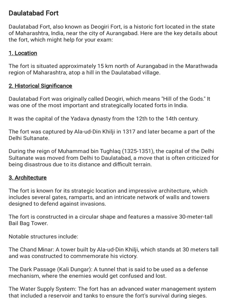 Daulatabad Fort | PDF