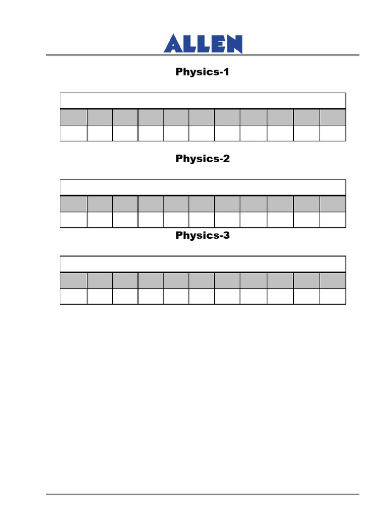 ANS - Physics - NEET - 1, 2 & 3 - (Center of Mass) | PDF