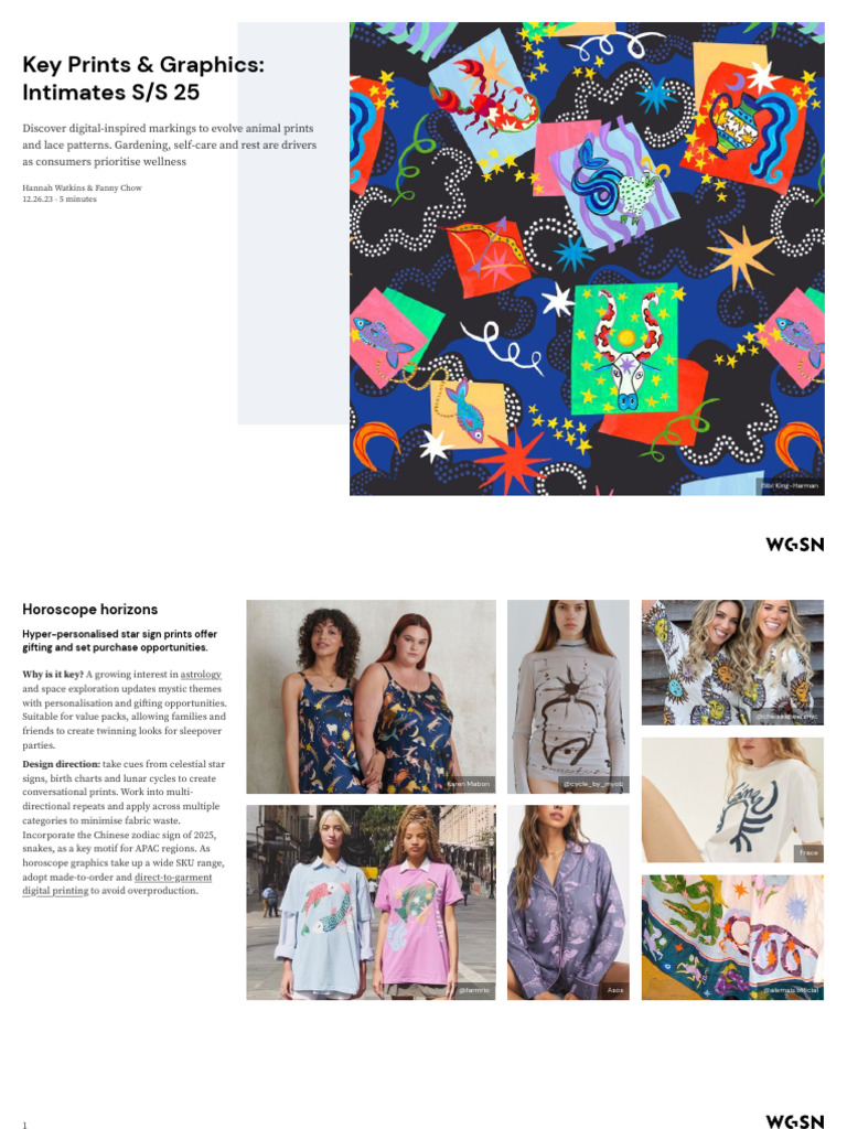 Key Prints Graphics Intimates S S 25 en | PDF | Horoscope | Clothing