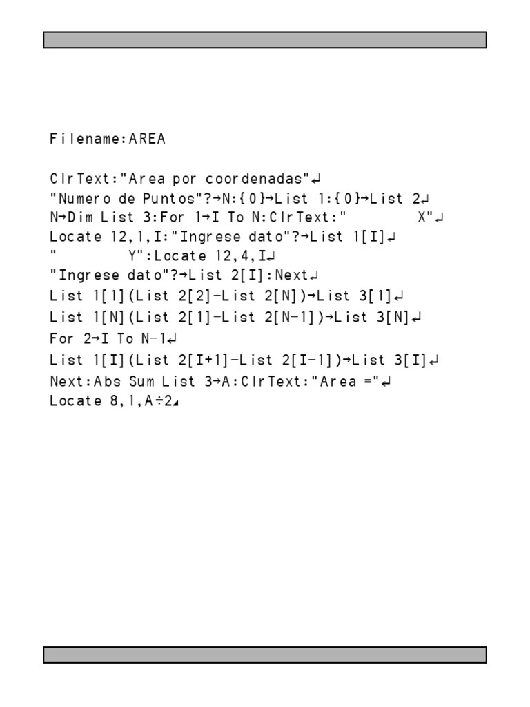 Area Por Coordenadas | PDF
