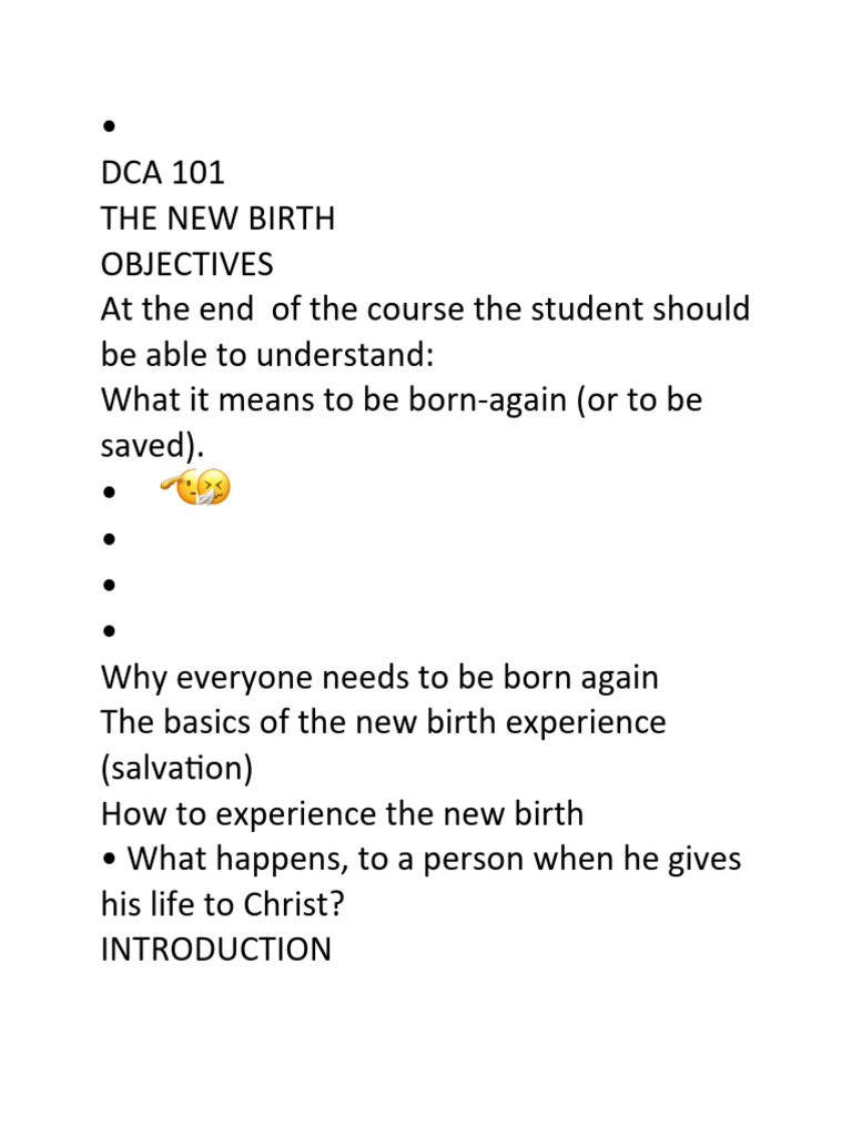 DCA BASIC | PDF | Born Again | Jesus