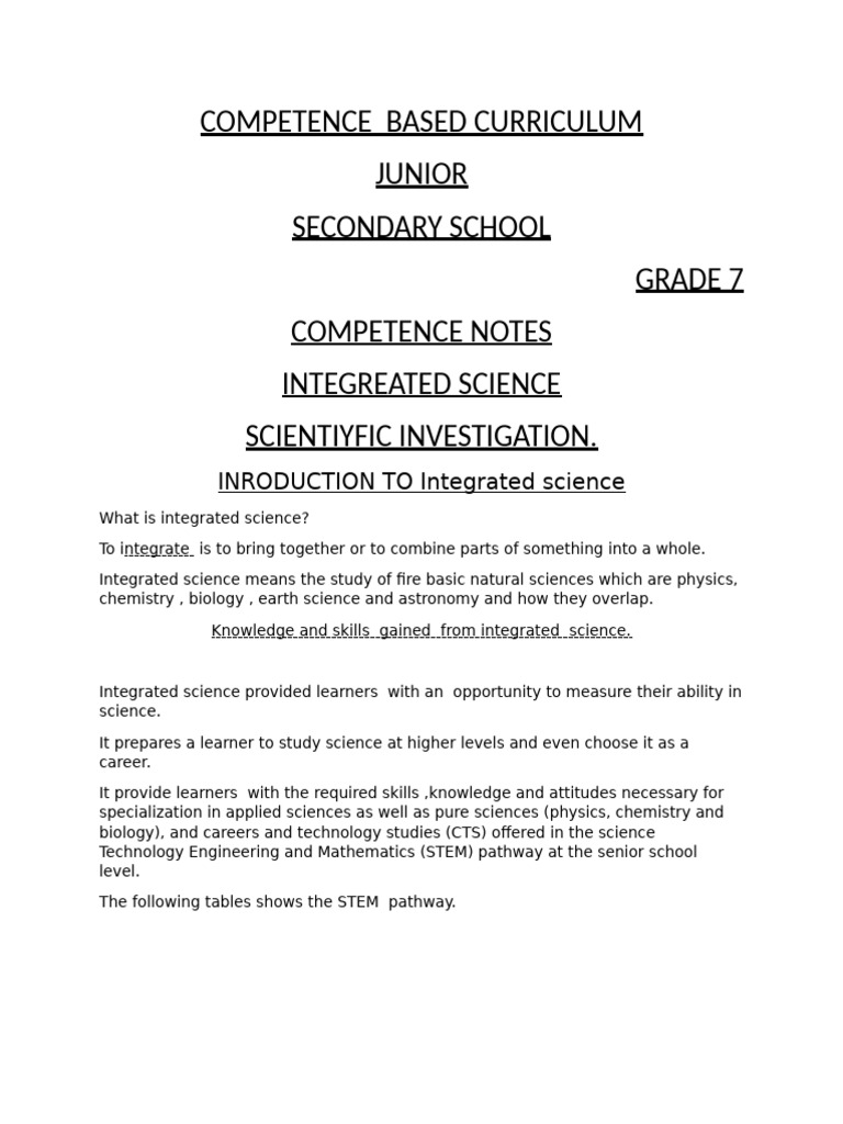 Competence Based Curriculum | PDF