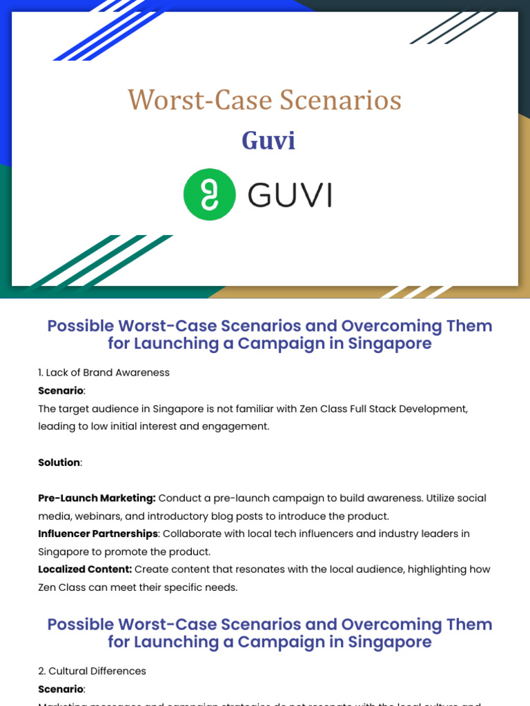 Guvi - Worst-Case Scenarios | PDF | Marketing | Business Economics
