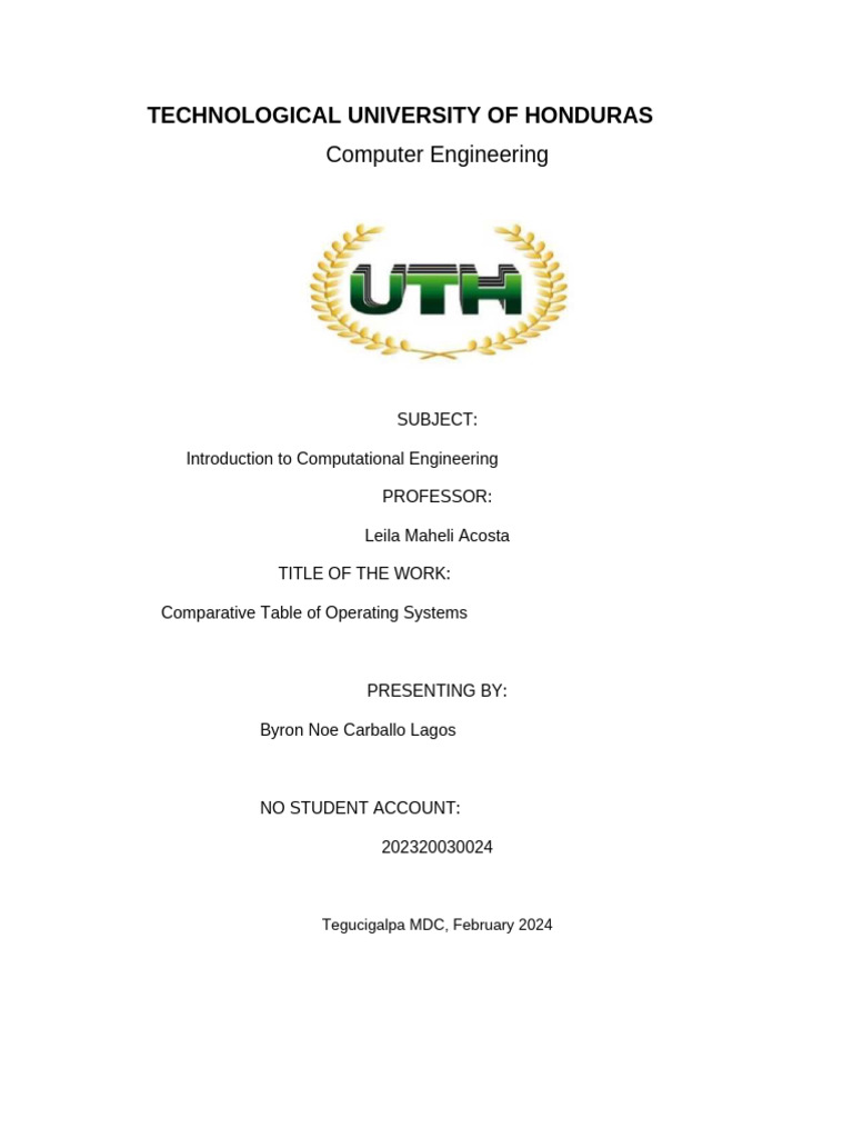 COMPARATIVE TABLE OF OPERATING SYSTEMS | PDF | Operating System | Ios