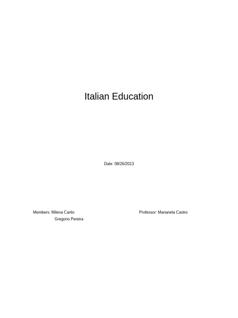 Overview of the Italian Education System | PDF | Academic Degree ...