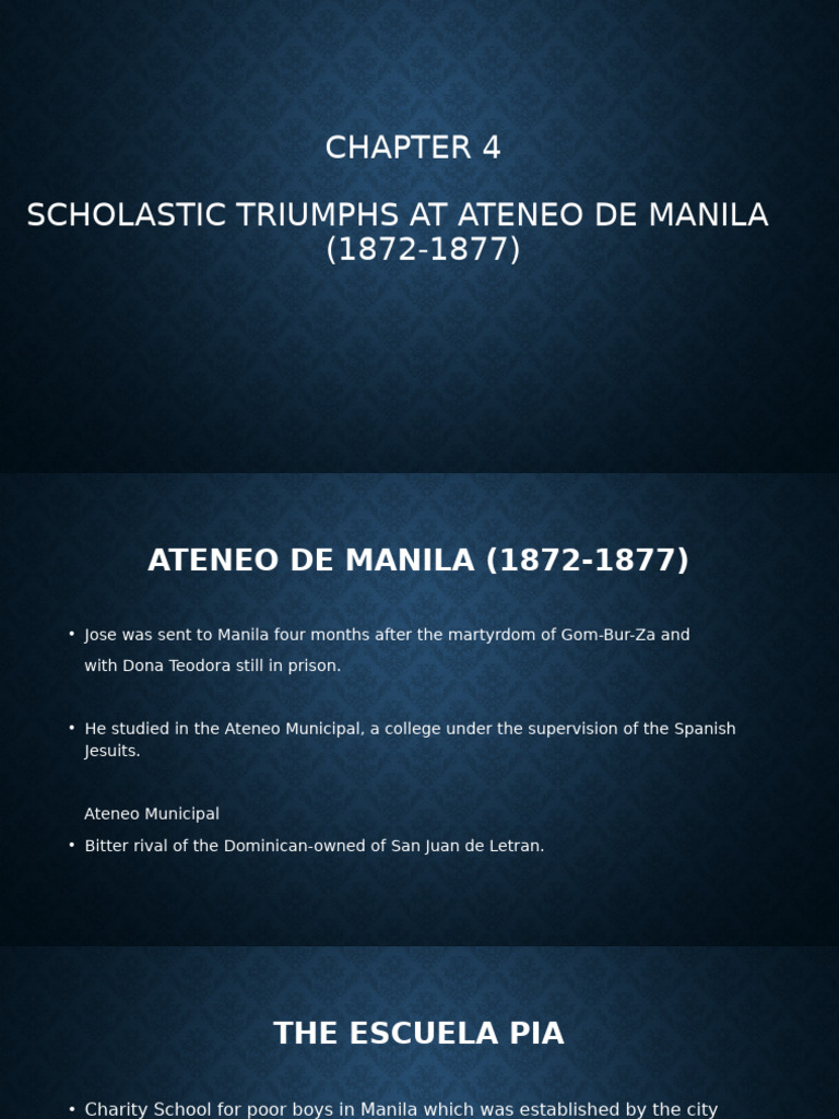 Chapter 4 Scholastic Triumphs at Ateneo de Manila (1872-1877) | PDF | Manila