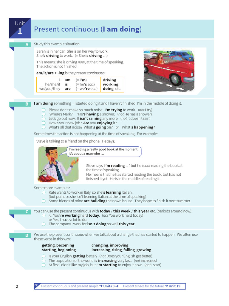 Understanding Present Continuous Tense | PDF | English Language | Lunch