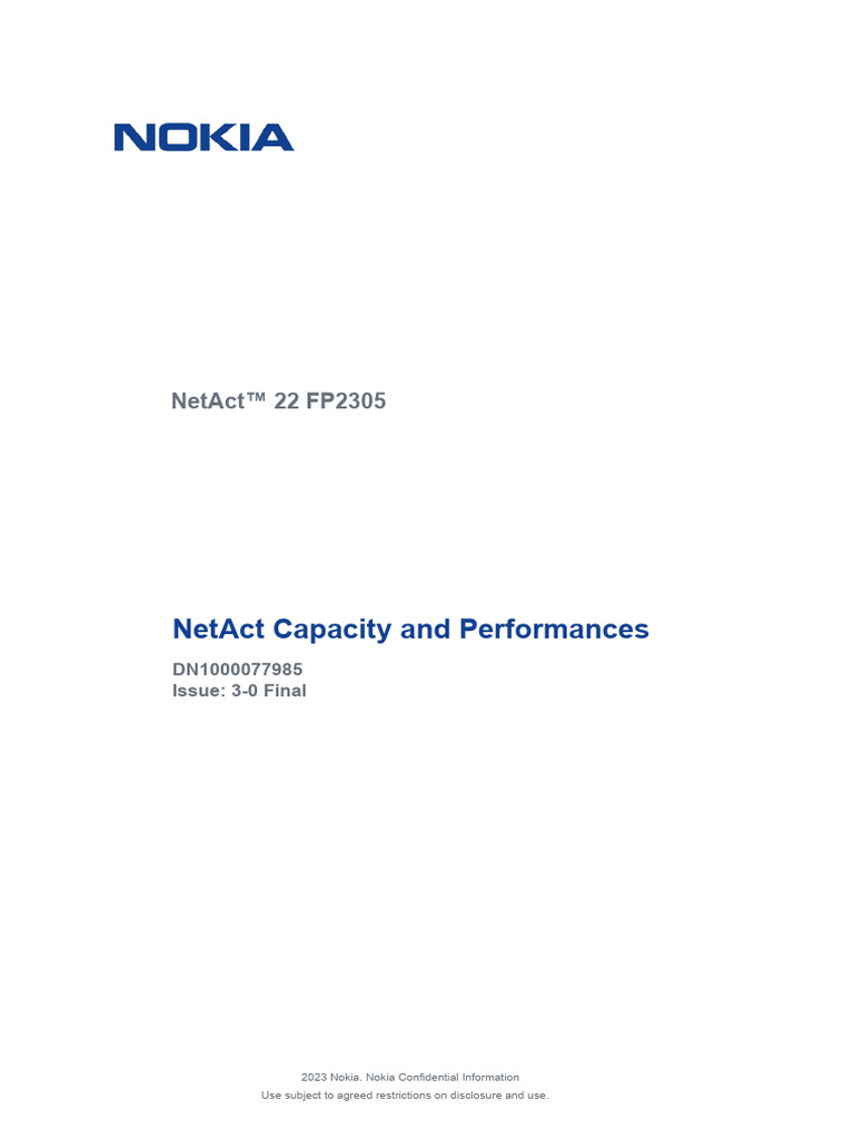Netact Capacity and Performance | PDF | Computer Data Storage | Databases