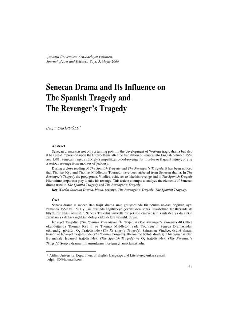 Senecan Drama and Its Influence on the Spanish Tragedy and the Revenger ...