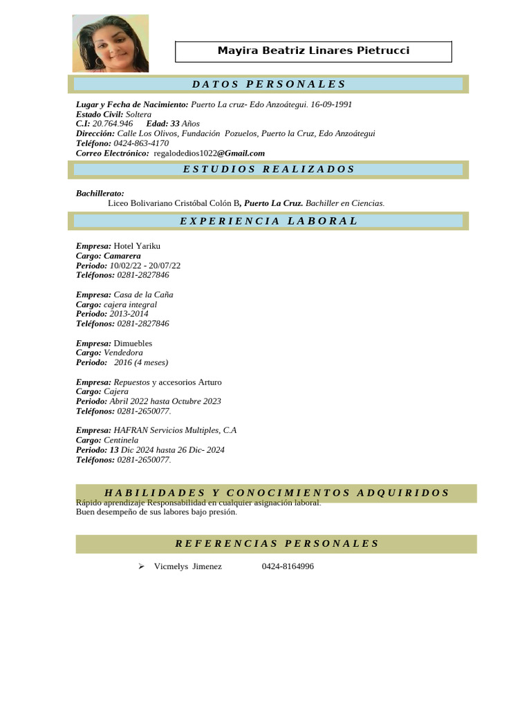 Ficha Tecnica Mayira | PDF