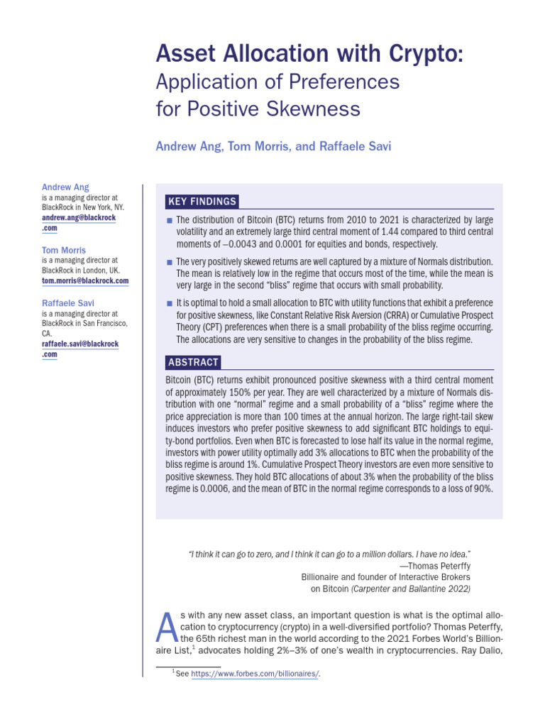 Optimal BTC Allocation for Positive Skewness | PDF | Bitcoin | Normal ...