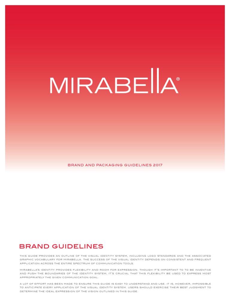 Mirabella Brand Guide 2017 | PDF | Rgb Color Model | Communication Design