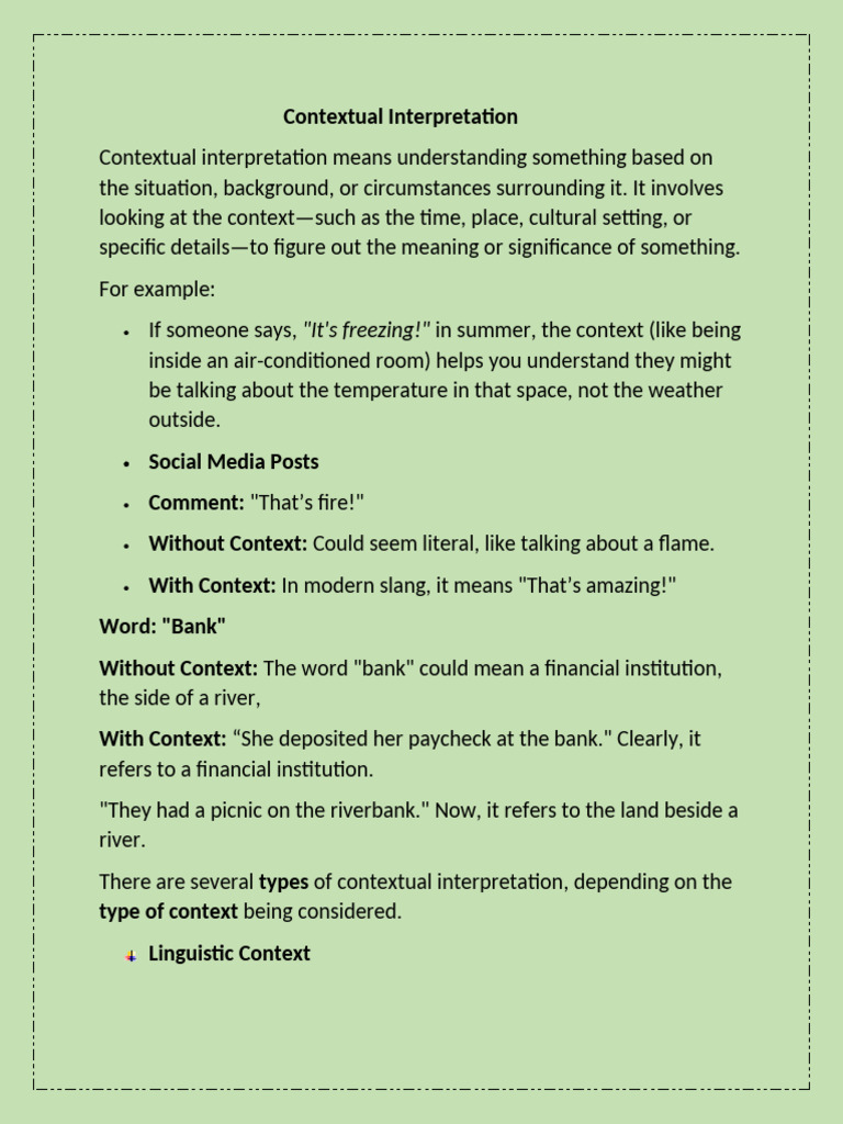 Contextual Interpretation | PDF | Semantics | Phrase