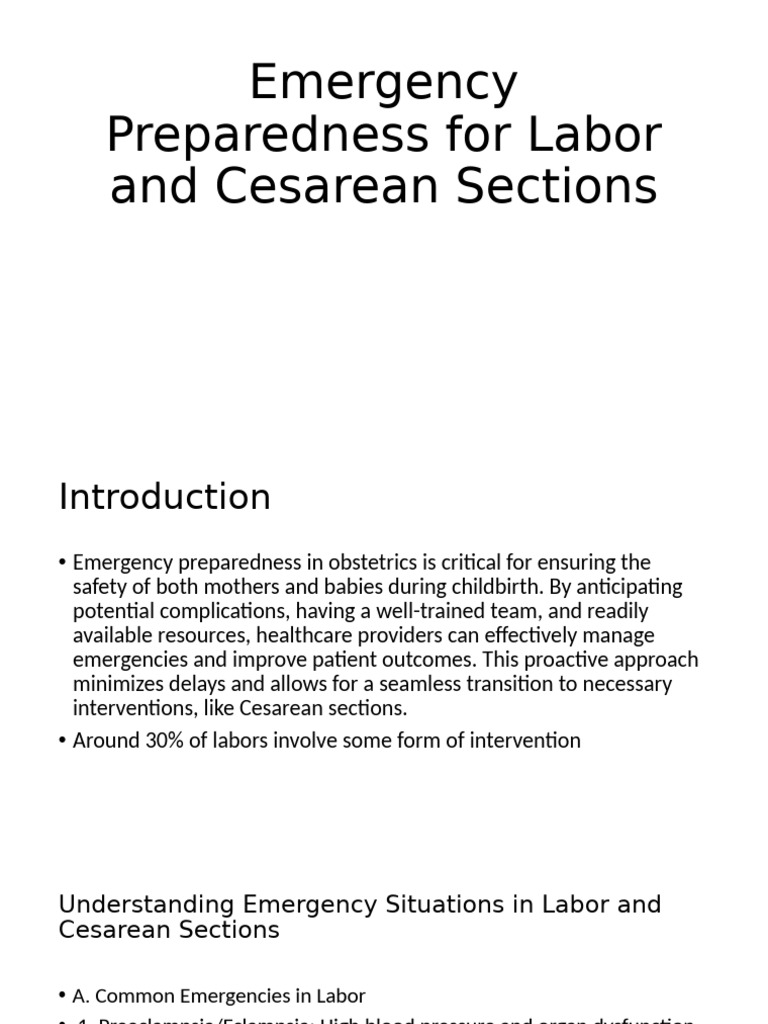 Emergency Preparedness Cs Lab | PDF | Childbirth | Caesarean Section