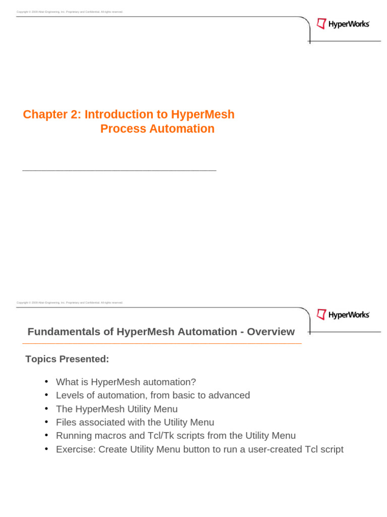 01 - Chapter 2 HyperMesh Process Automation Intro - 10template | PDF | Computer File | Scripting ...