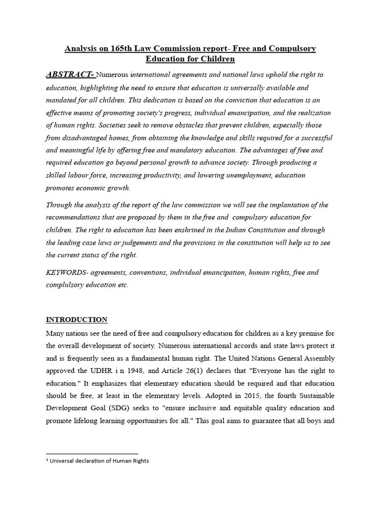 Analysis On 165th Law Commission Report | PDF | Human Rights | Child Labour