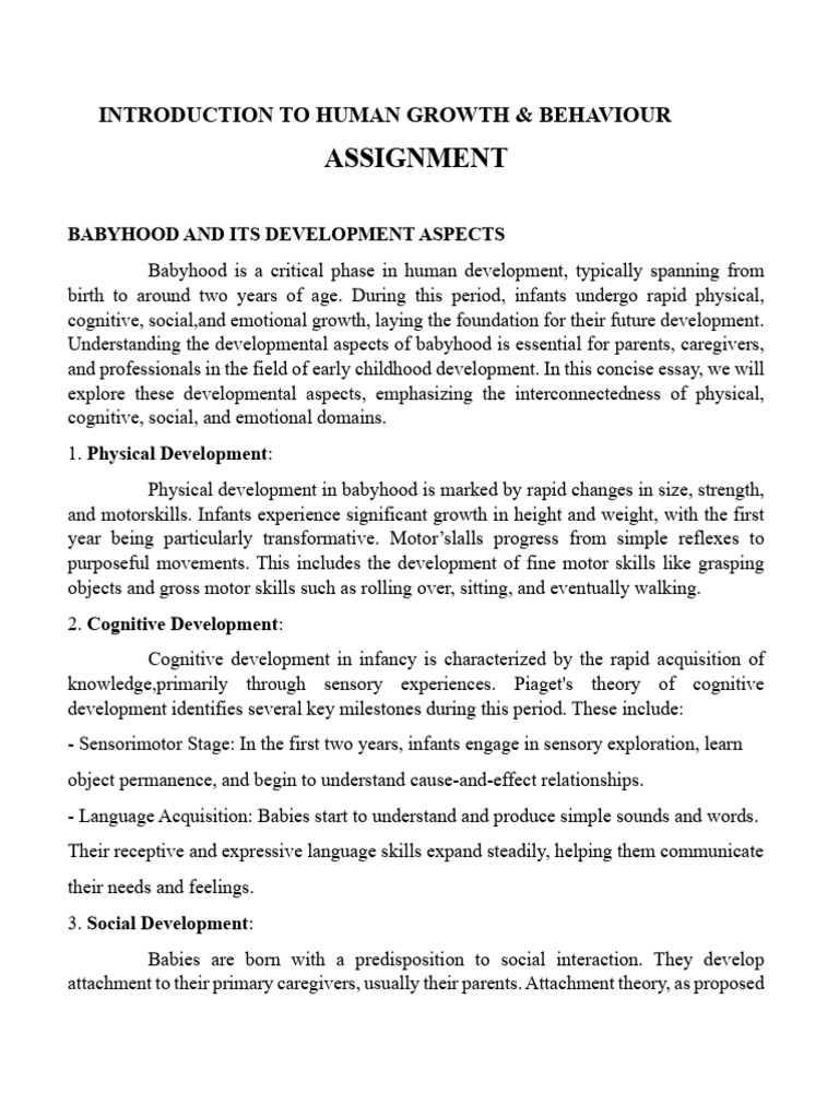 Assignment - Human Growth & Behaviour | PDF | Psychotherapy ...
