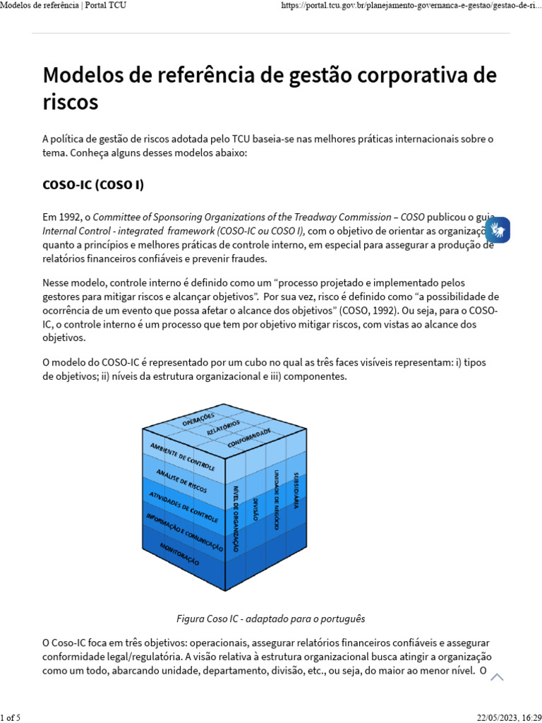 Controles Internos Segundo o COSO I e COSO II - ERM (Enterprise Risk Management) | PDF ...