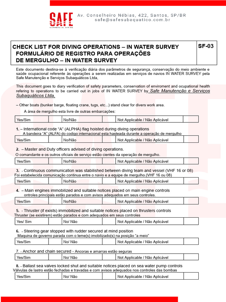 Check - List VESSEL - Docx - Documentos Google | PDF | Água | Oceanografia