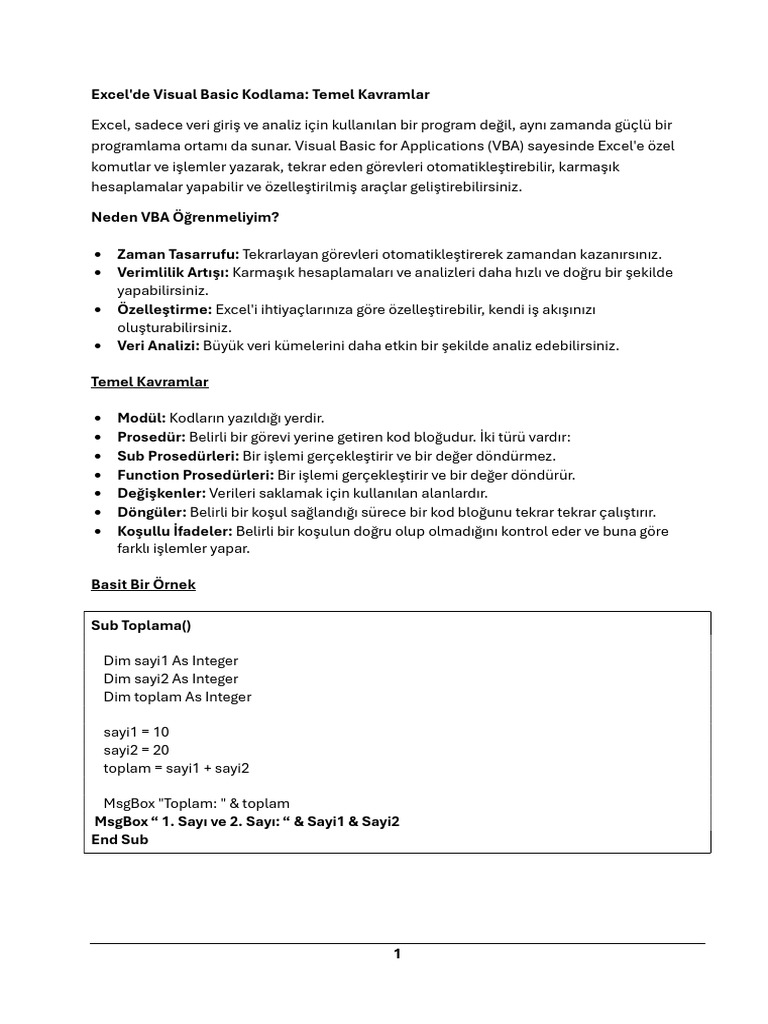 VB Makro Ornekler Ve Aciklamalar | PDF