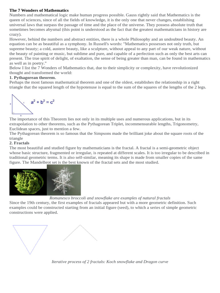 The 7 Wonders of Mathematics | PDF | Integral | Mathematics