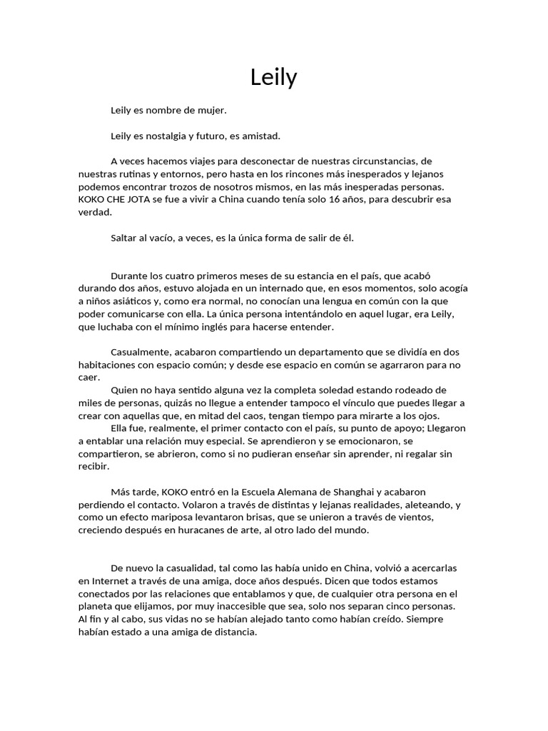 Homenaje a Leily: Arte y Amistad | PDF
