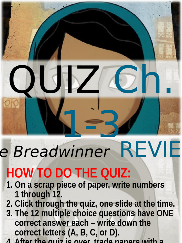 TPT BREADWINNER Review Quiz After Chapter 3 | PDF | Afghanistan ...