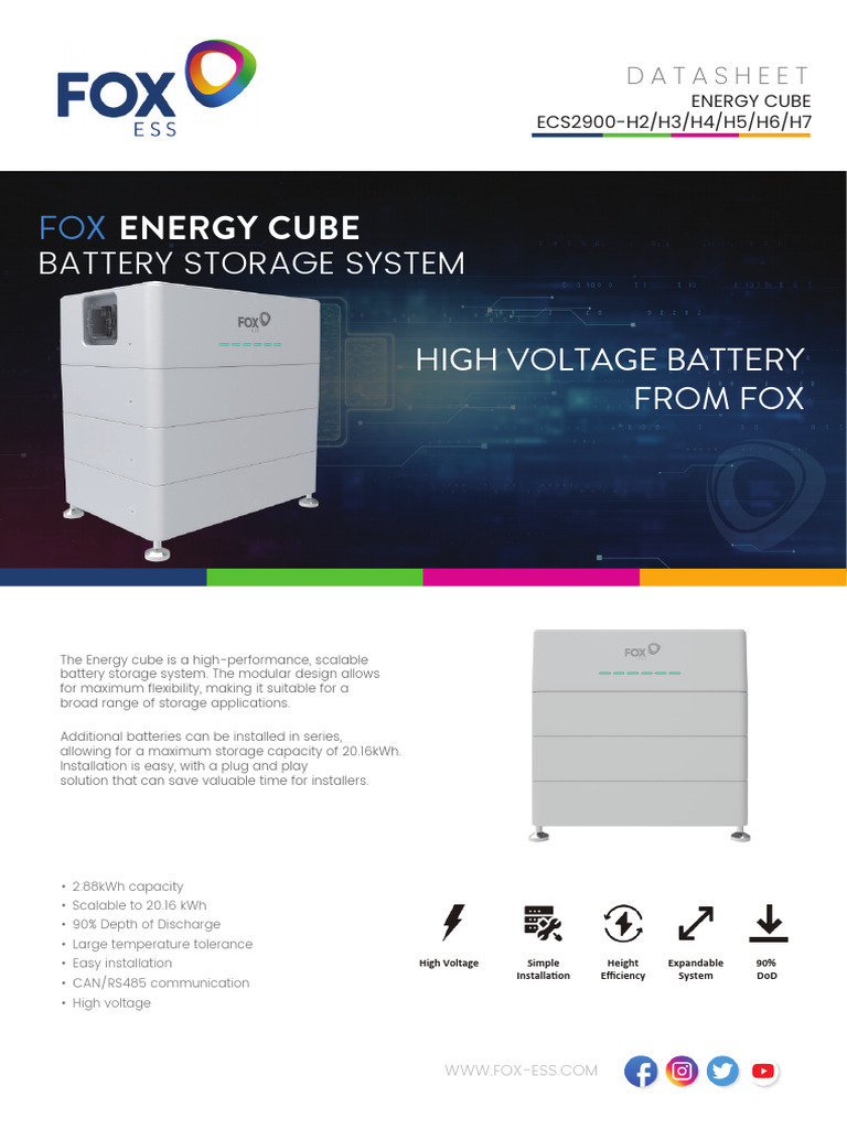 FOX Energy-Cube-2900 Datasheet | PDF | Electric Power | Electrical ...