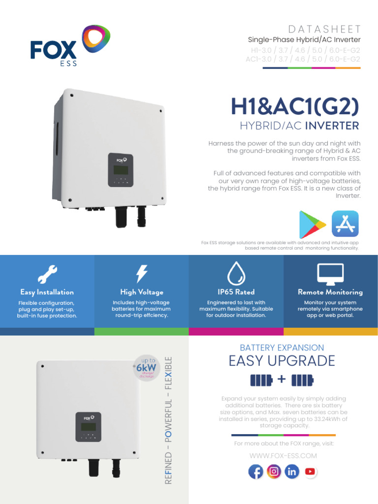 FOX 3-6kW Hybrid Inverter V1.5 | PDF | Manufactured Goods | Electronics