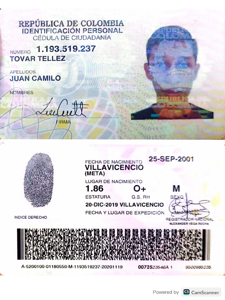 Cédula Juan Camilo | PDF