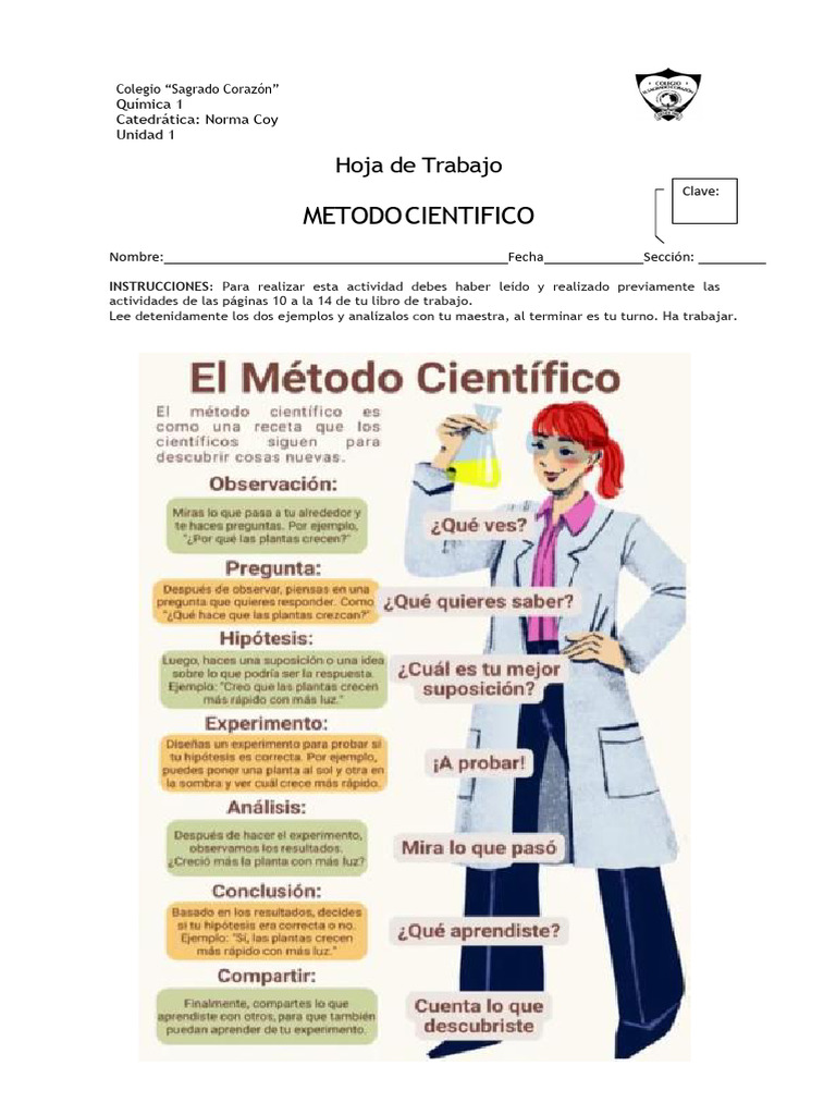 Método Científico, hoja de trabajo 2025 | PDF | Viruela | Experimentar