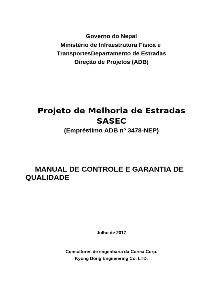 Manual de Controle e Garantia Da Qualidade | PDF | Qualidade (negócios) | Engenheiro