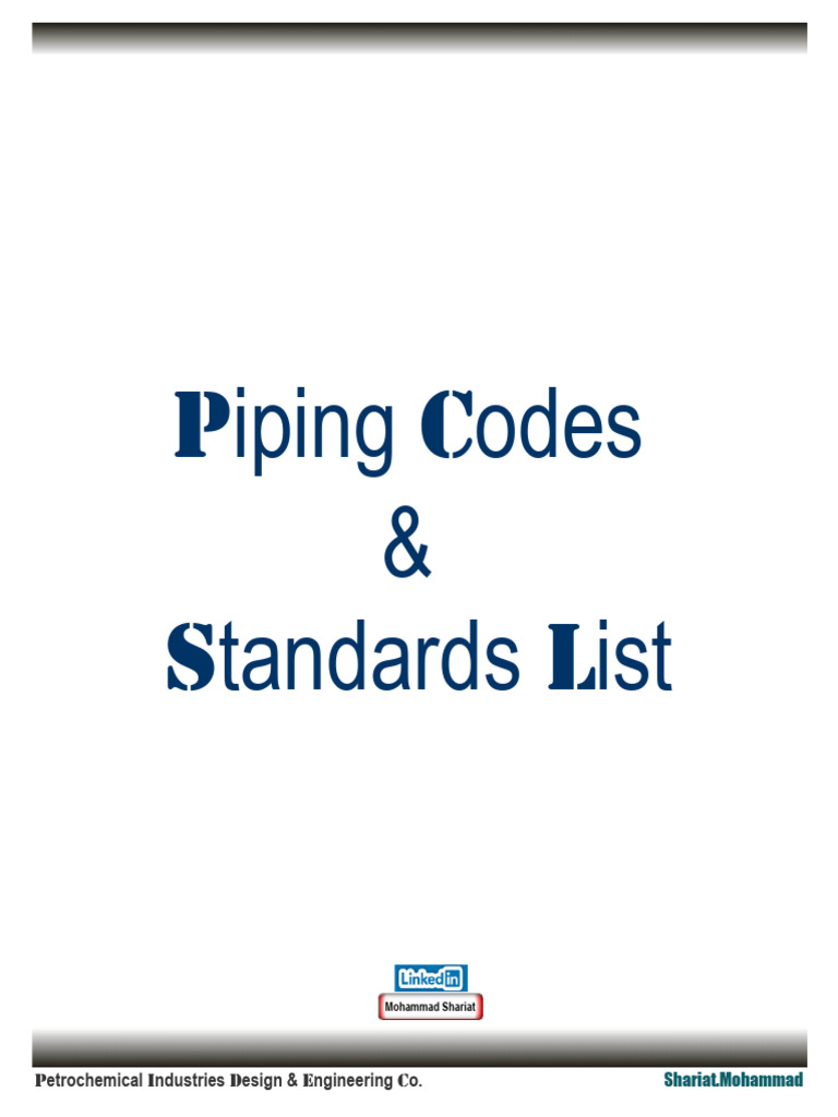 Piping Code Standard List 1738242206 | PDF | Pipe (Fluid Conveyance) | Screw