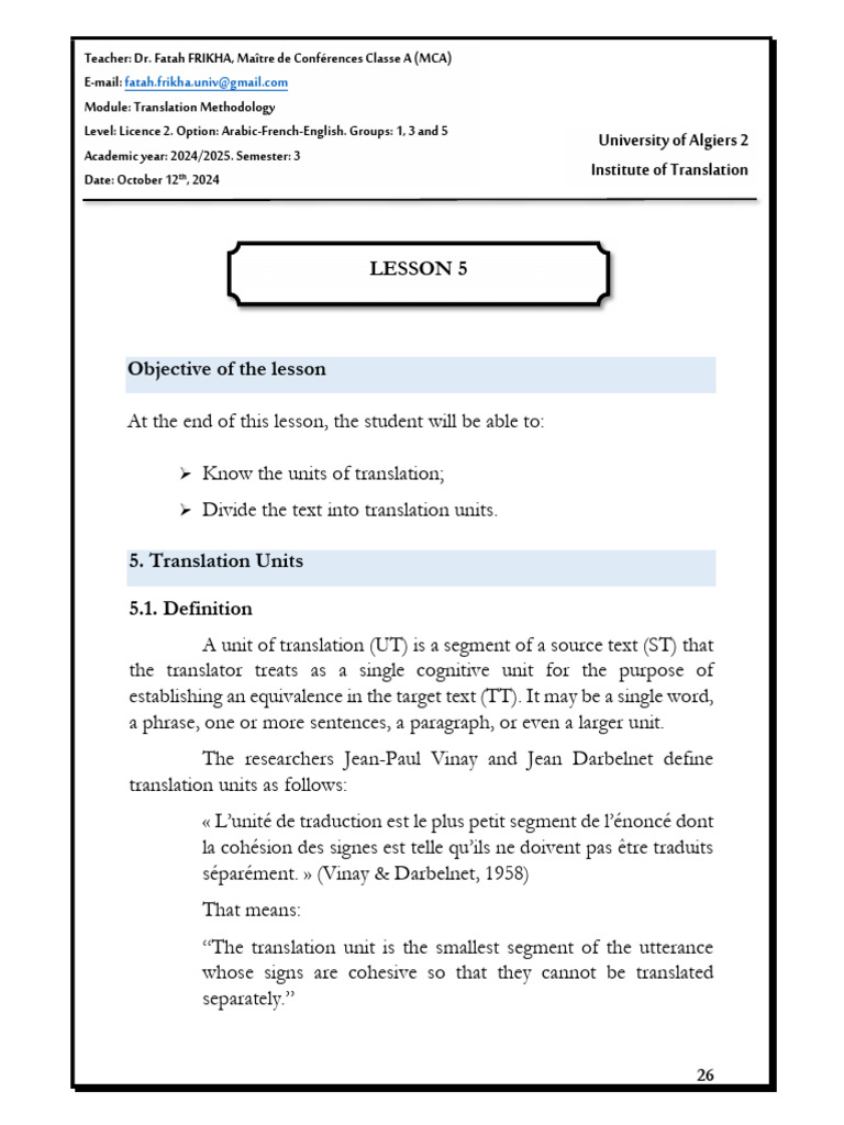 05 - Translation Methodology - Translation Units en 7 | PDF | Stress ...
