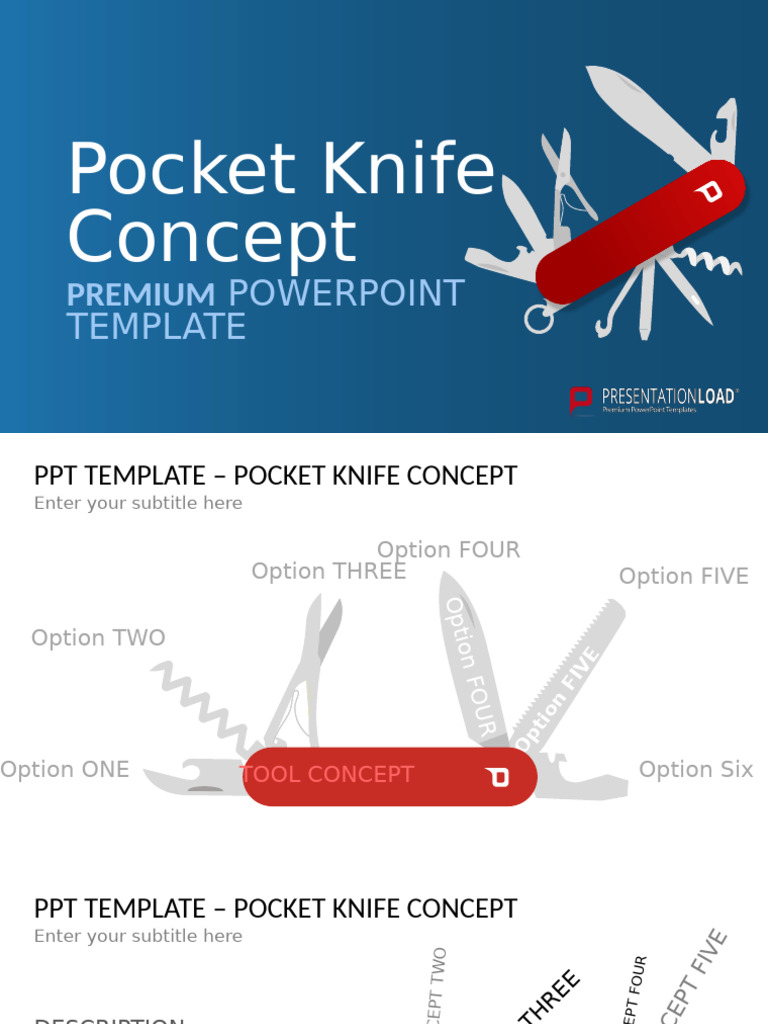 Pocket Knife Concept PowerPoint Template | PDF
