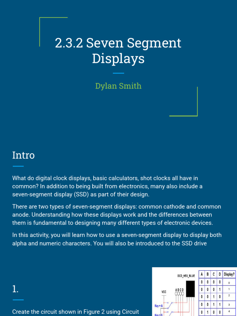 Seven-Segment Display Basics | PDF | Computing | Electricity