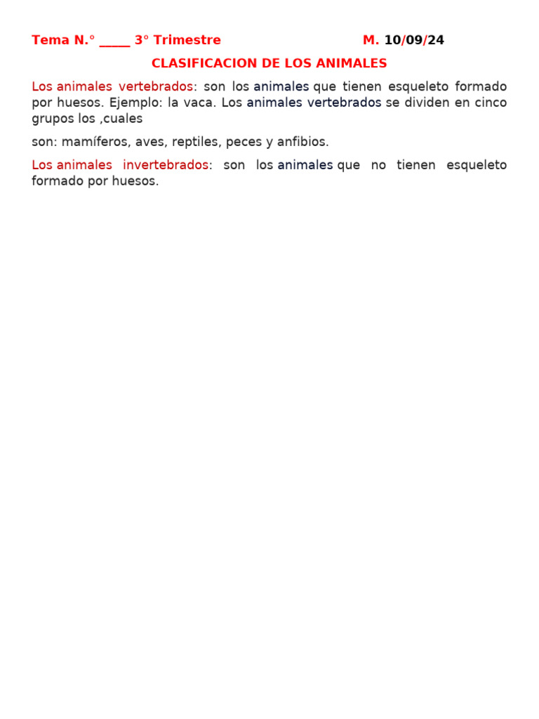 Clasificación de Animales: Vertebrados e Invertebrados | PDF