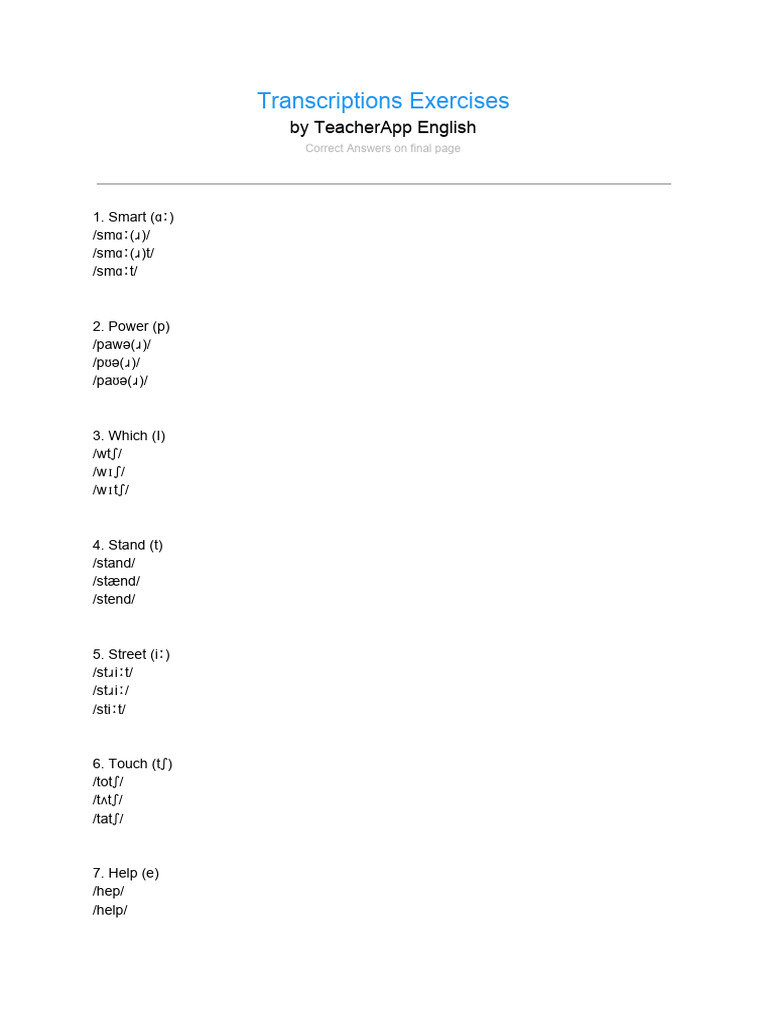 Transcriptions | PDF