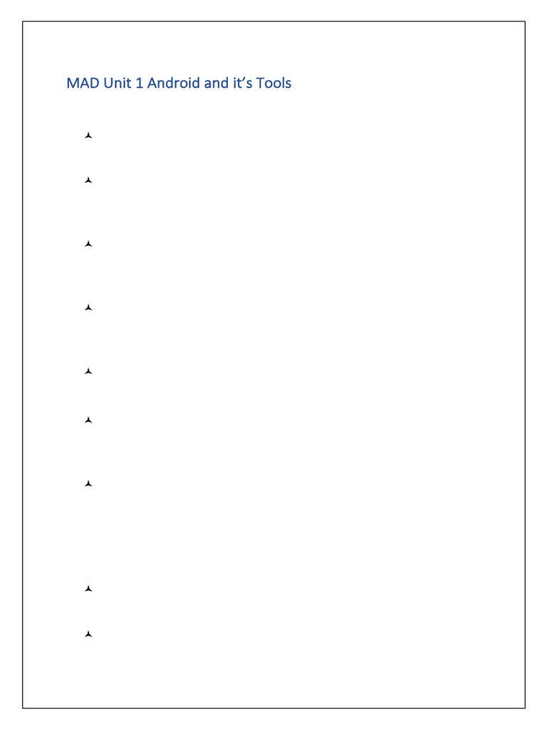 MAD Unit 1 Android and It | PDF | Android (Operating System) | Smartphone