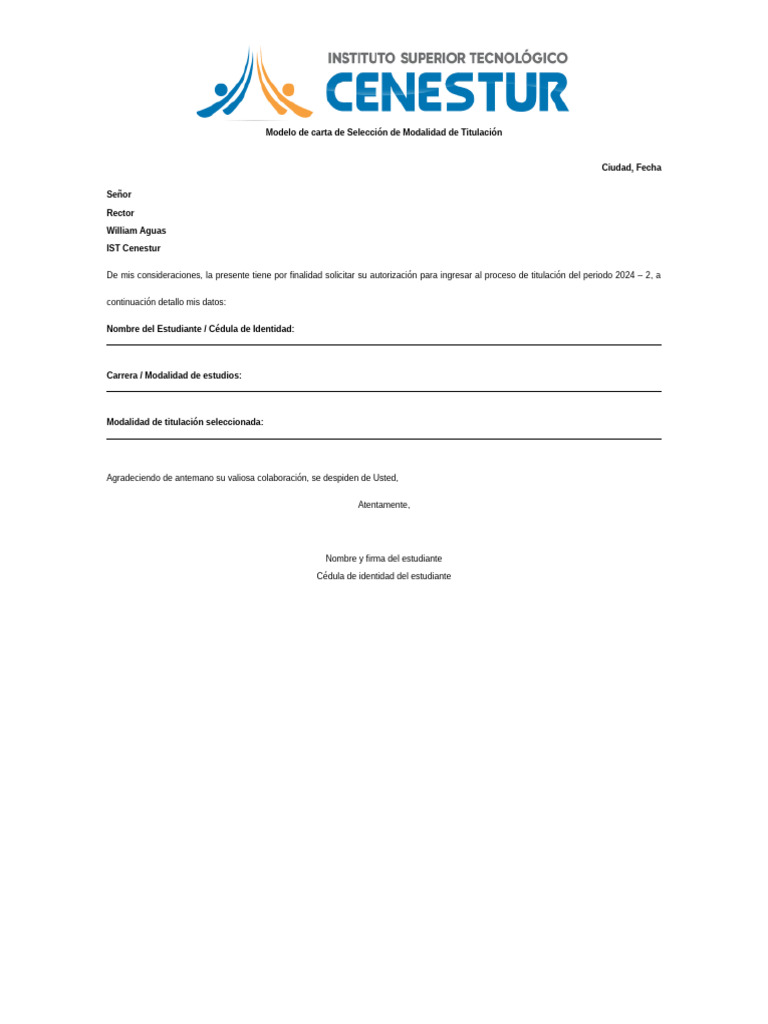 Carta de Solicitud de Titulación 2024-2 | PDF