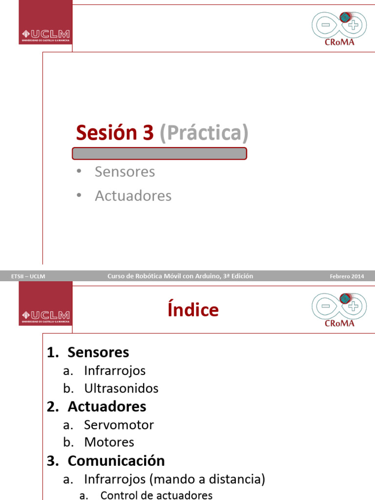 Sesión 3 (Práctica) Sensores Actuadores | PDF | Sensor | Arduino