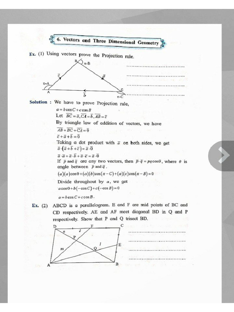 HSC Math Practical. Vectors | PDF