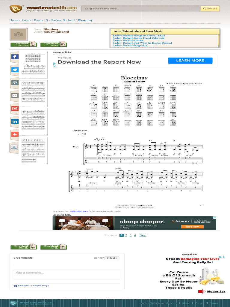Richard Saslow's "Bloozinay" Tabs | PDF