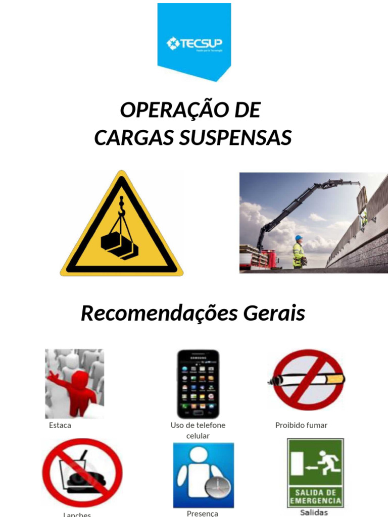 Segurança na Operação de Cargas Suspensas | PDF | Guindaste (máquina ...