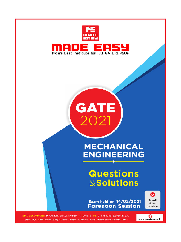 229ufrep ME GATE 2021 Forenoon | PDF
