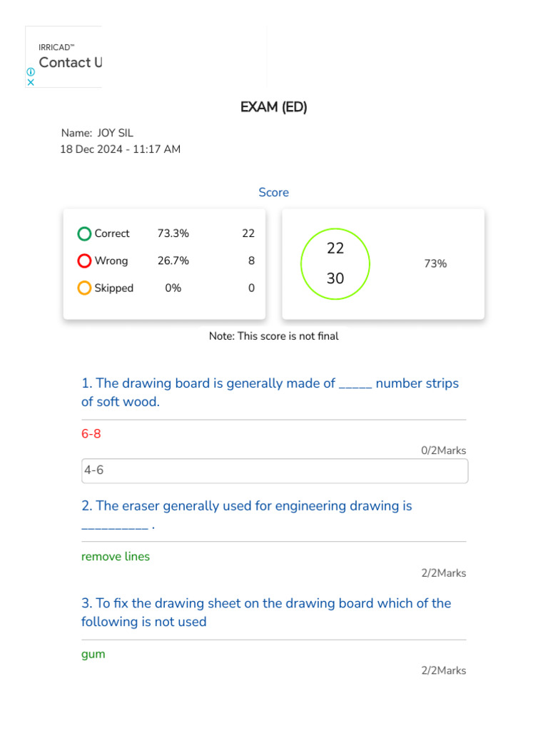 Answer-Sheet (1) | PDF | Drawing | Crafts