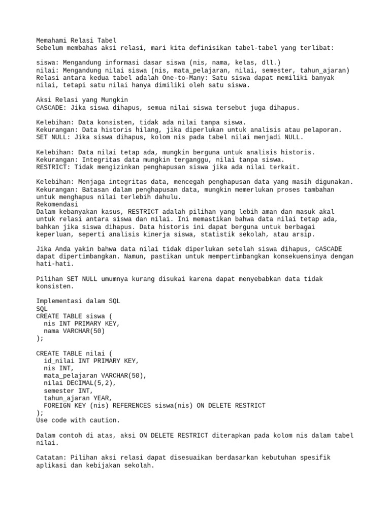 Memahami Relasi Tabel | PDF