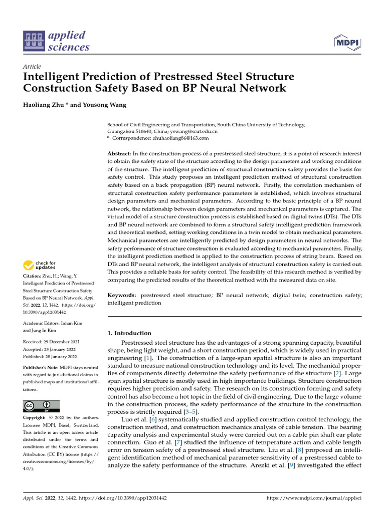 Intelligent Prediction of Prestressed Steel Structure Construction ...