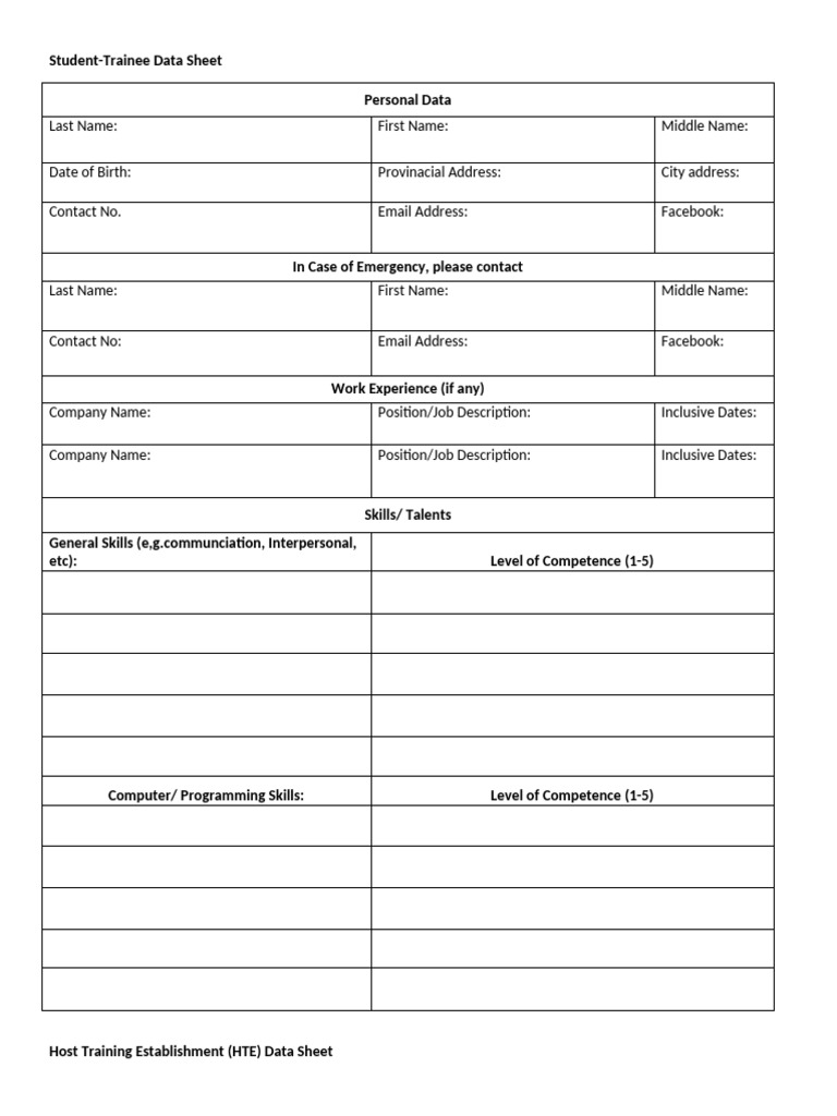 Student-Data-Sheet-and-HTE-Data-Sheet | PDF | Computing